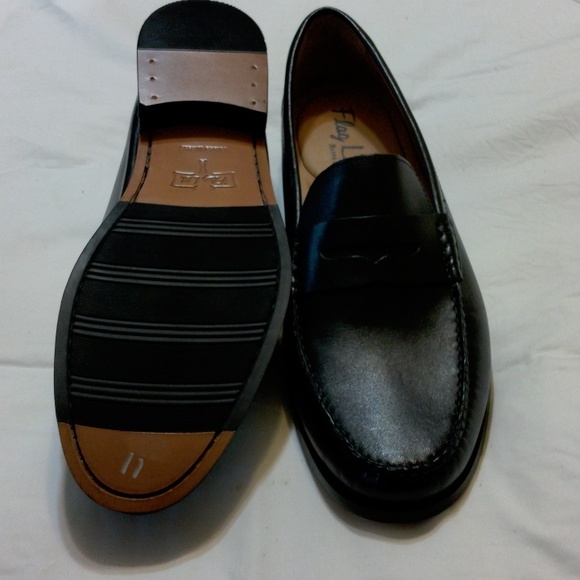 Flag LTD. | Shoes | New Flag Ltd Mens Black Leather Penny Loafers Shoes ...